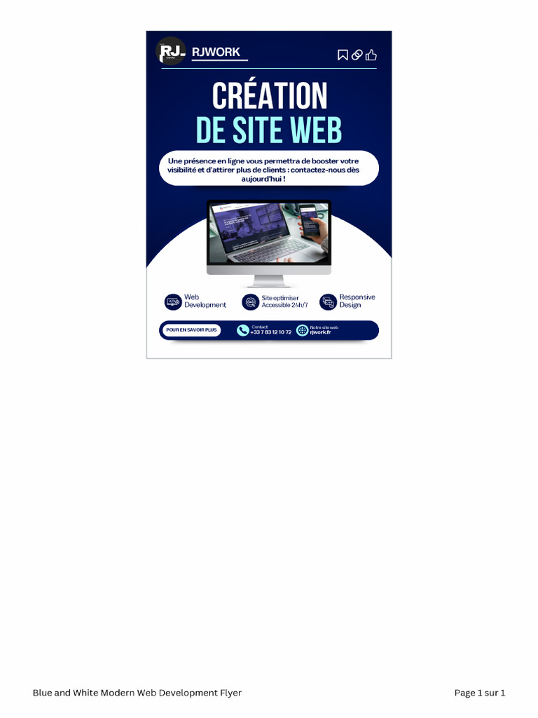 Blue and White Modern Web Development Flyer | PDF