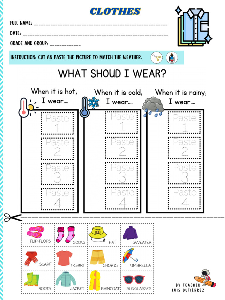 Weather-Appropriate Clothing Activity | PDF