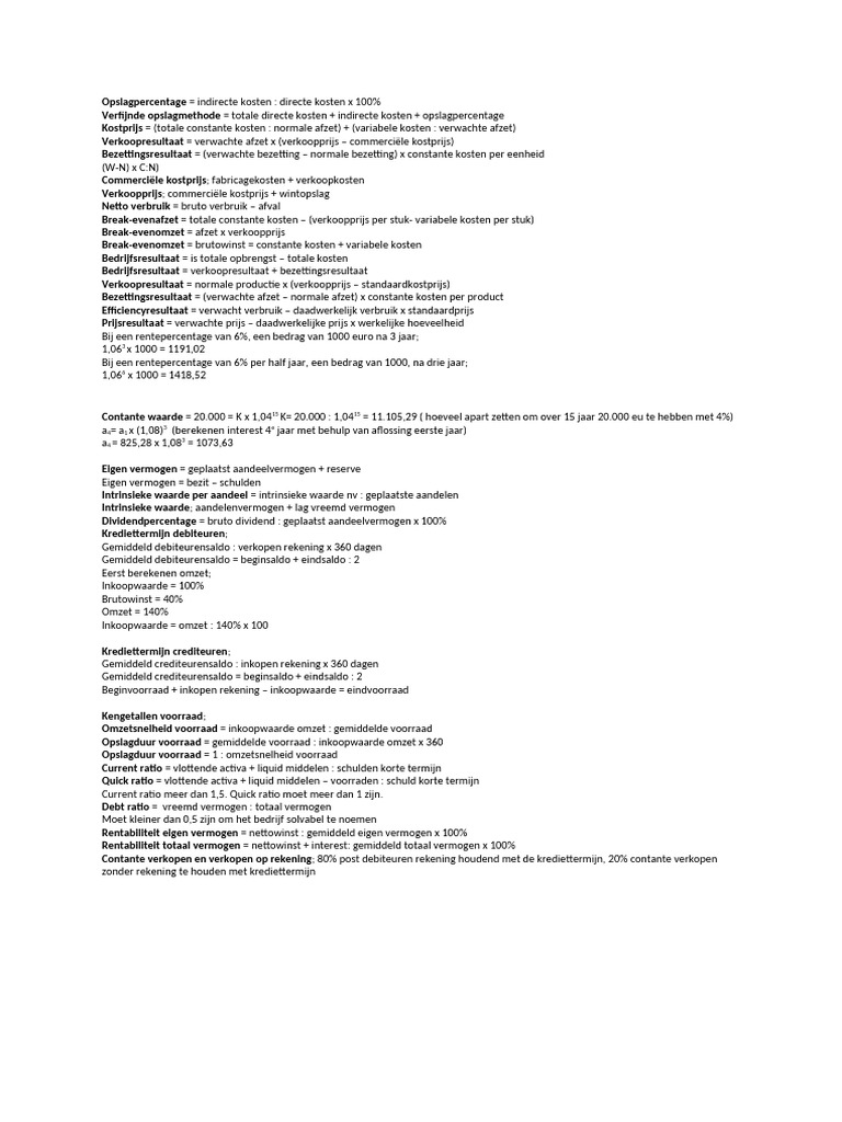 Formules | PDF