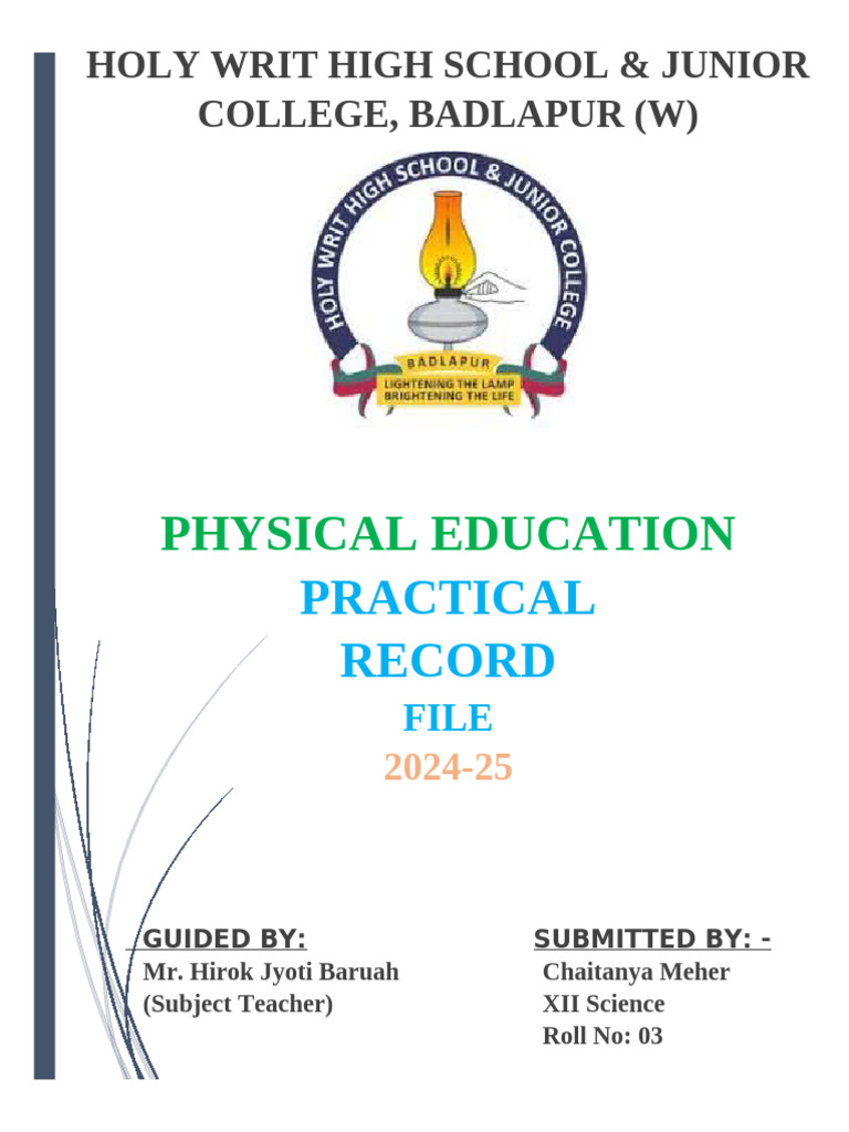 Class 12 Practical Cover Page | PDF