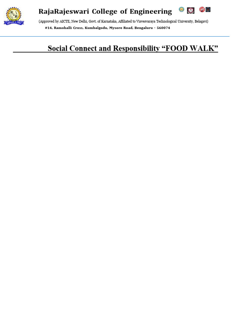 Report on Food Walk | PDF | Bangalore | Food And Drink