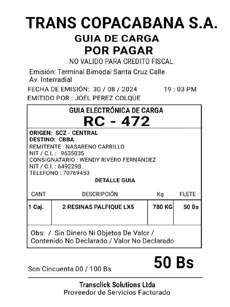 Guia de Encomienda Dra Wendy | PDF