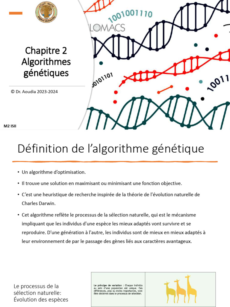 Chapitre 2- Algorithmes génétiques-1 | PDF | Algorithme génétique ...