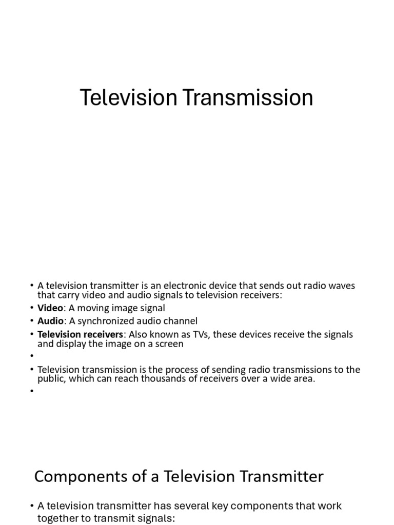 Television Transmission | PDF | Coaxial Cable | Antenna (Radio)