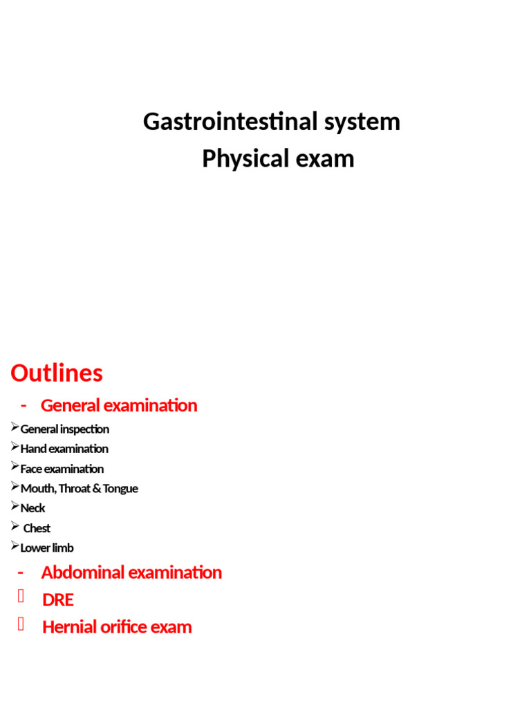 GI Physical Exam CS 3 New | PDF | Abdomen | Liver