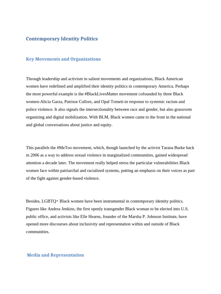 Contemporary Identity Politics | PDF | Identity Politics ...