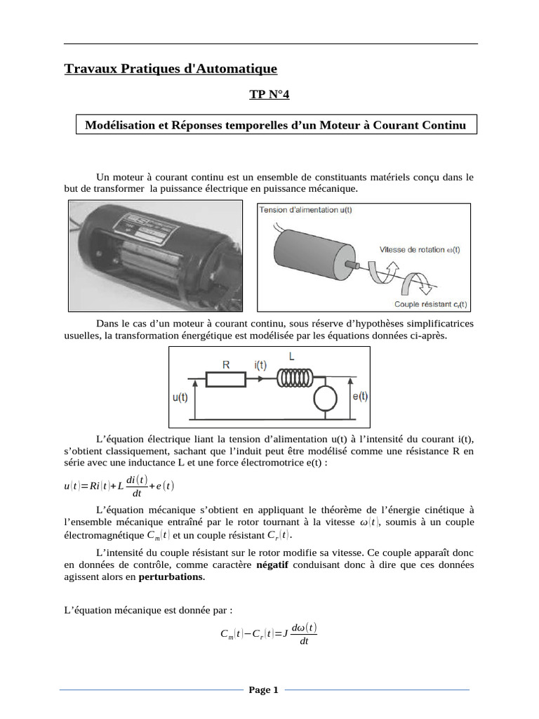 Modélisation d'un Moteur CC | PDF | Puissance (physique) | Métrologie