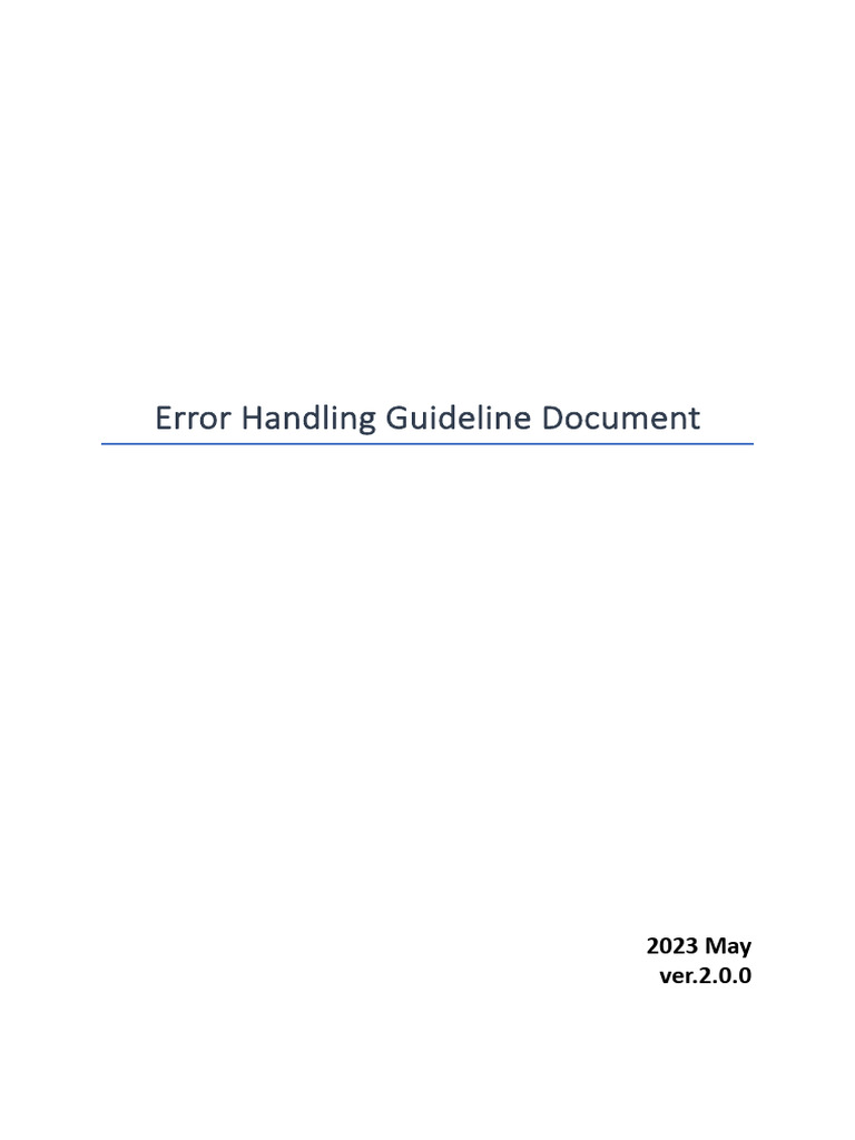 Error Handling Guideline | PDF | Password | Authentication