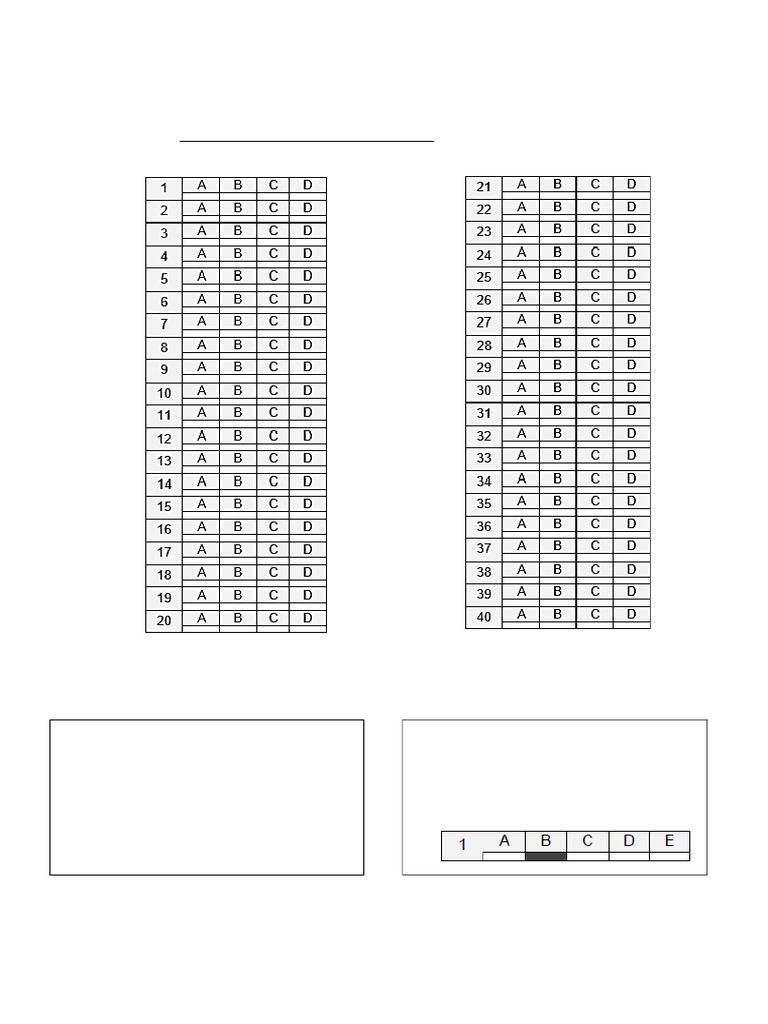 MCQ's Bubble Sheet | PDF