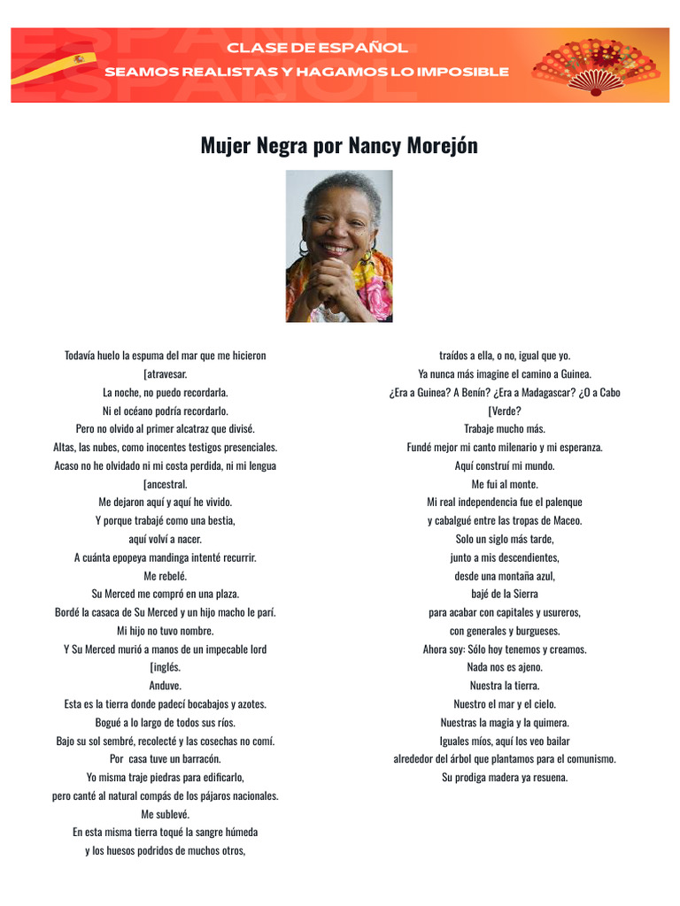 Mujer Negra Por Nancy Morejón | PDF | Escravidão | Ciência Política