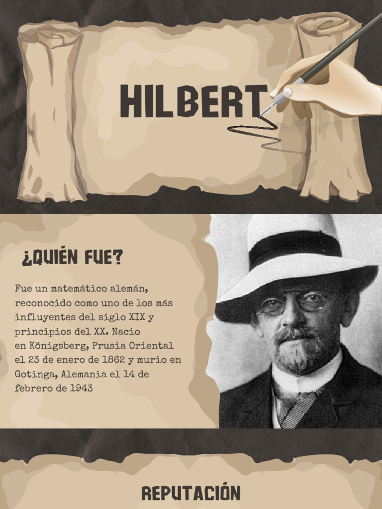 David Hilbert: Matemático Alemán Influyente | PDF