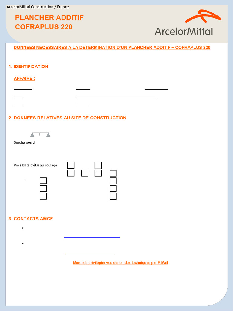 Plancher Additif Cofraplus 220 | PDF