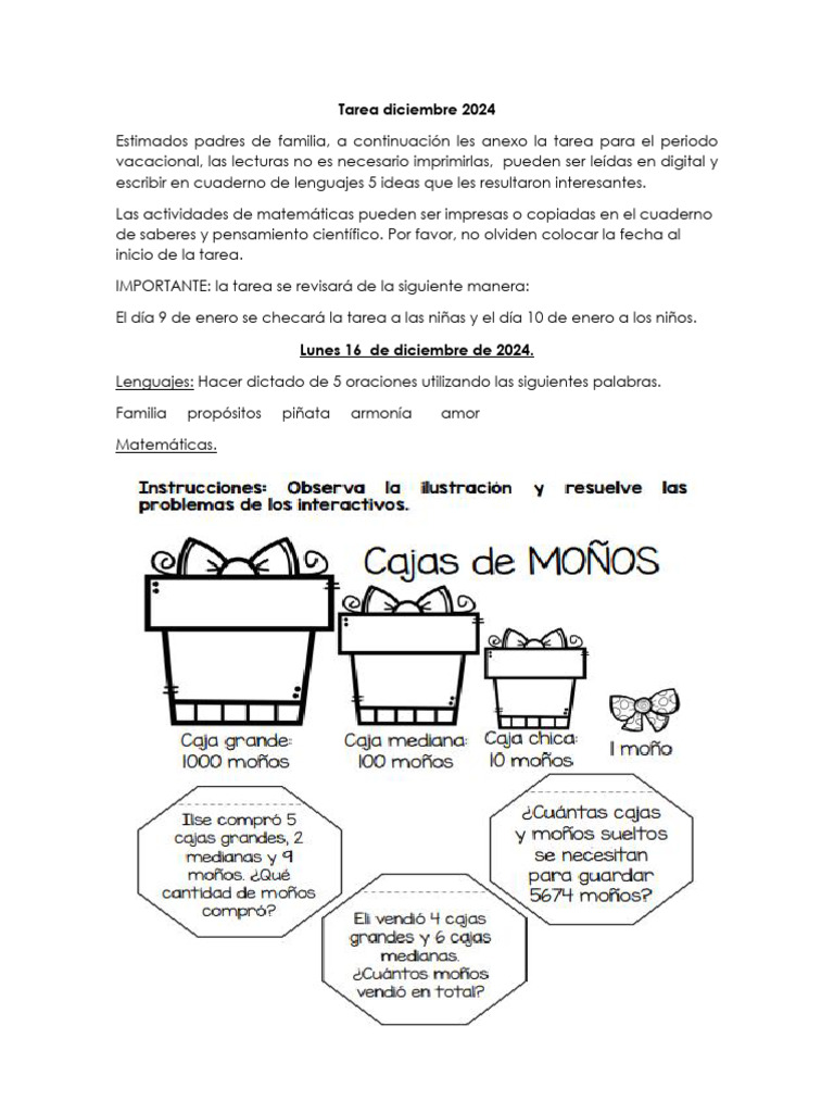 Tarea Diciembre 2024 | PDF | Navidad