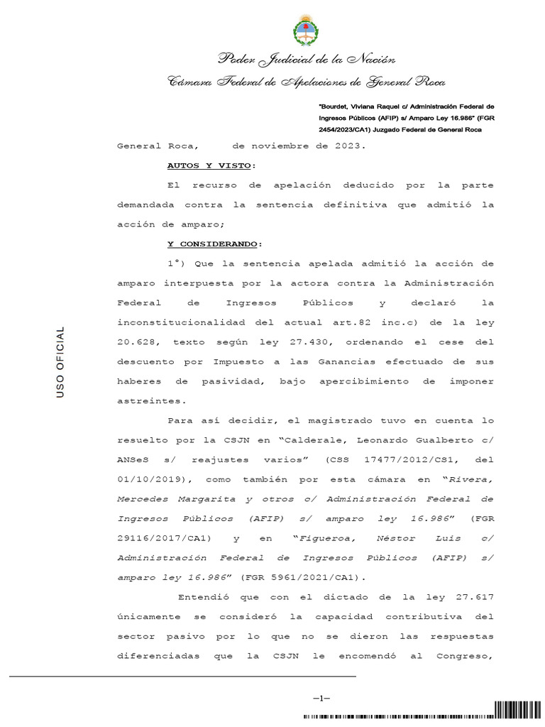 Fallo | PDF | Apelación | Sentencia (ley)