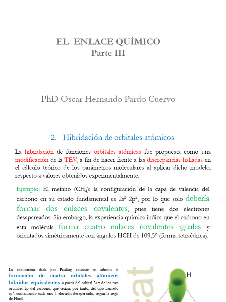Hibridación y Geometría Molecular | PDF | Enlace químico | Polaridad química