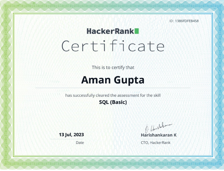 SQL - Basic Certificate | PDF