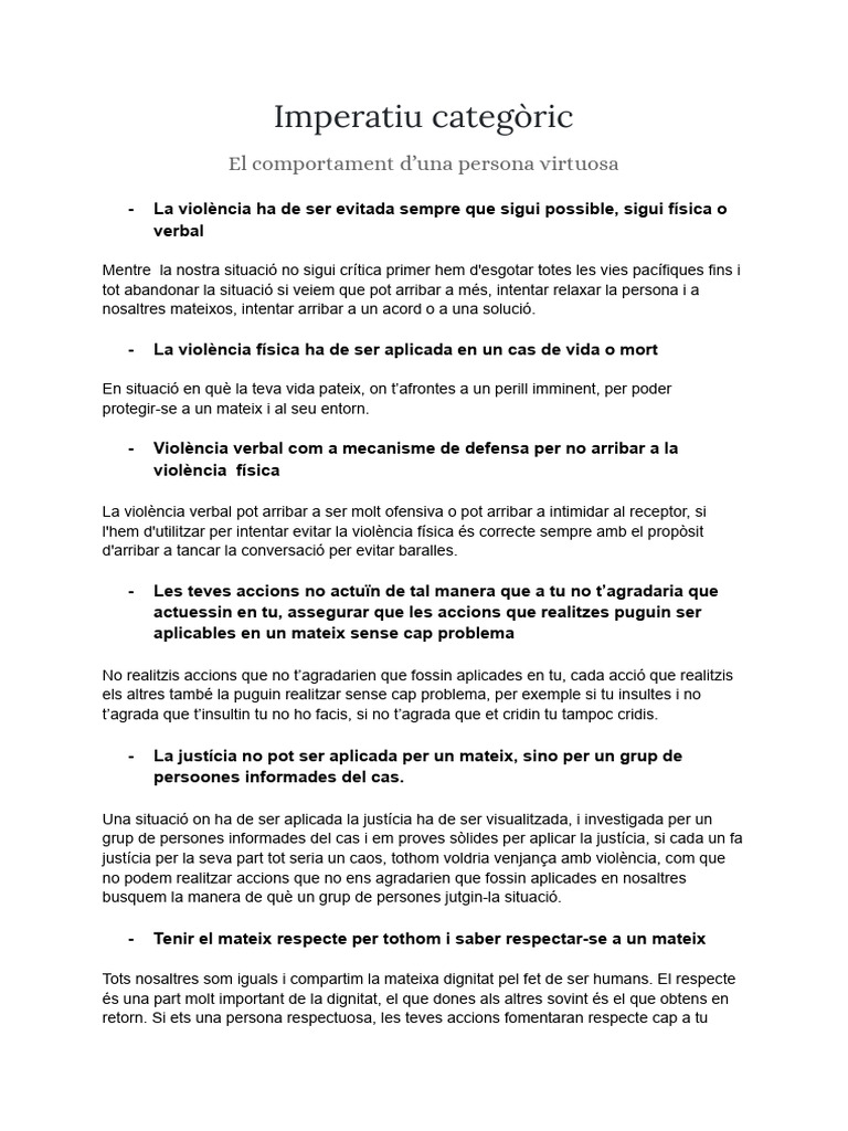 Imperatiu Categòric-Treball Final - Documentos de Google | PDF