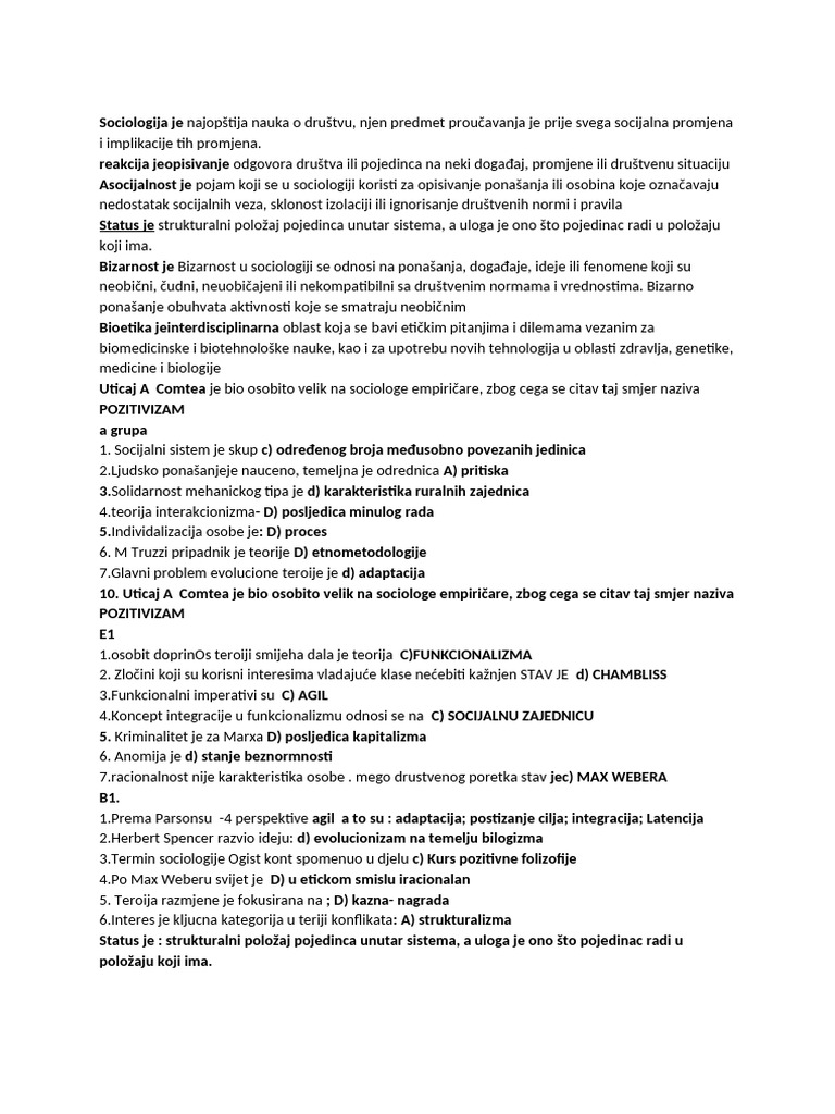 Sociologija Je Najopštija Nauka o Društvu | PDF