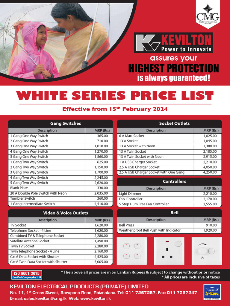 Kevilton Price List All in One 03 07 2024 | PDF | Lighting | Electric Power