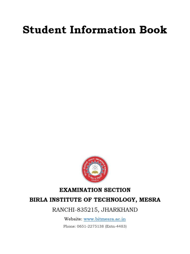 Student Information Book | PDF | Thesis