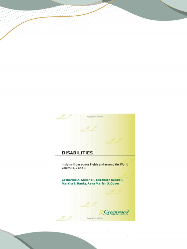Disabilities 3 Volumes Insights From Across Fields and Around The World ...