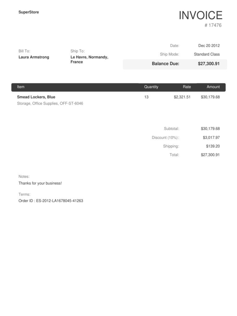 Invoice - Laura Armstrong - 17476 | PDF