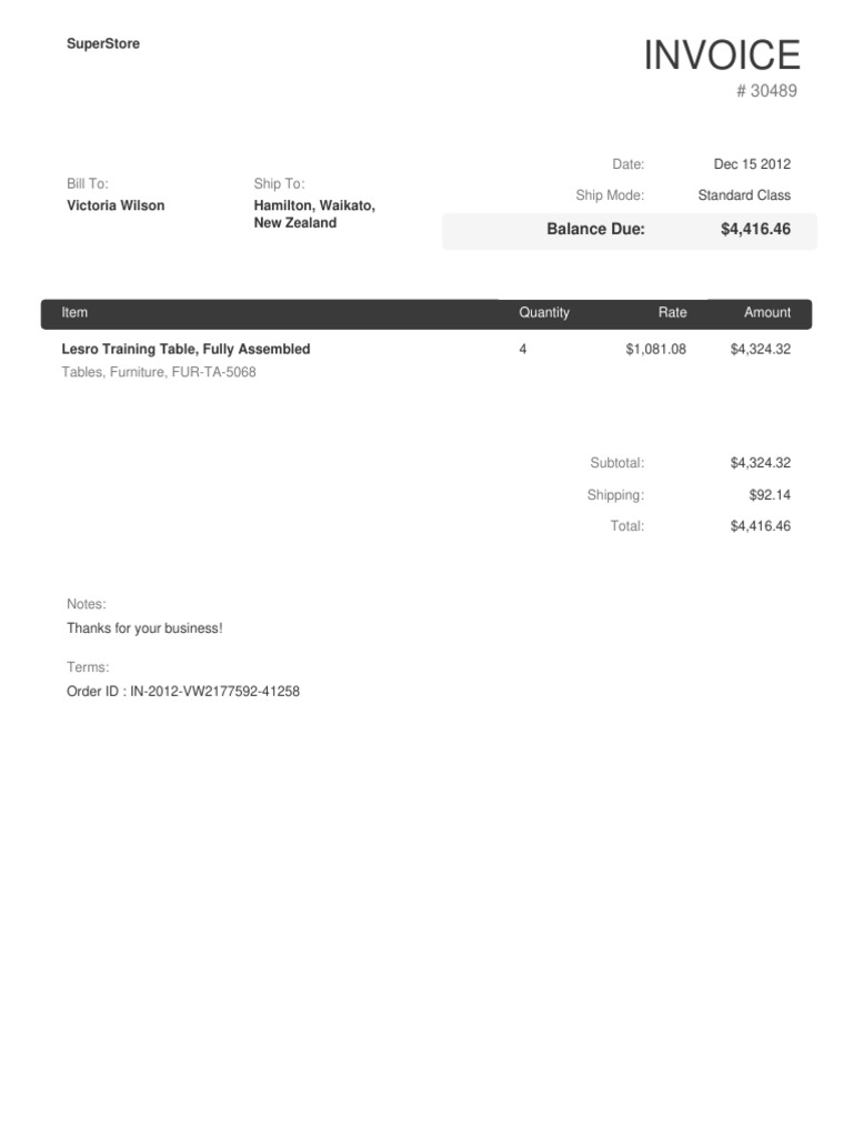 Invoice - Victoria Wilson - 30489 | PDF