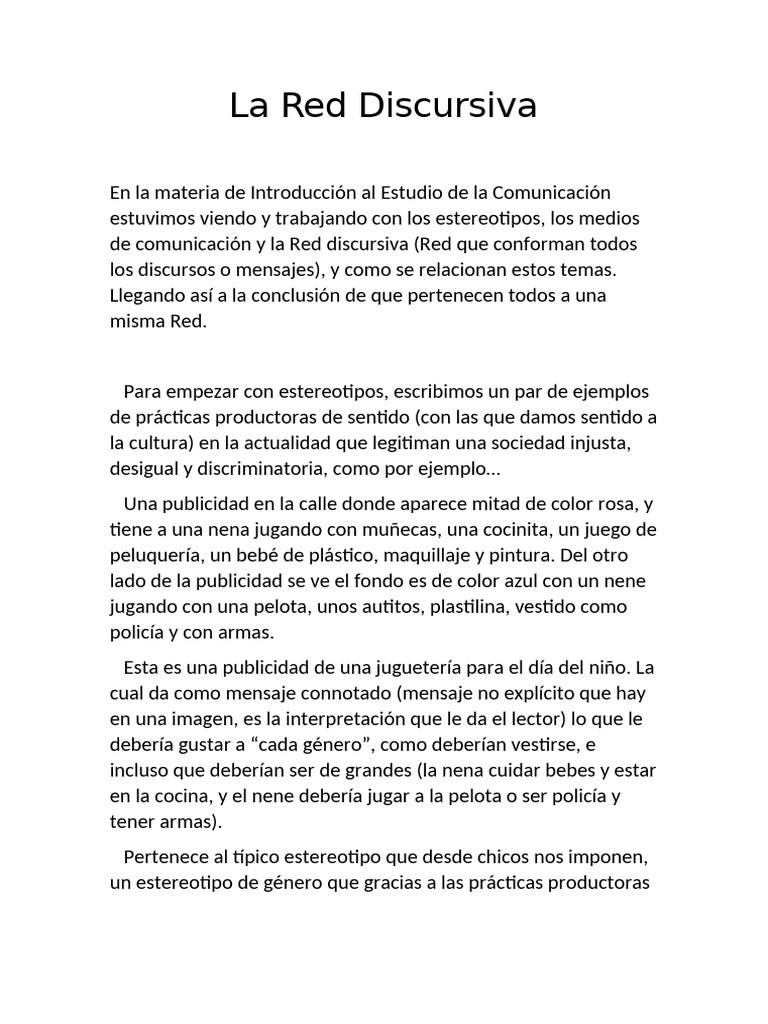 La Red Discursiva | PDF | Estereotipos