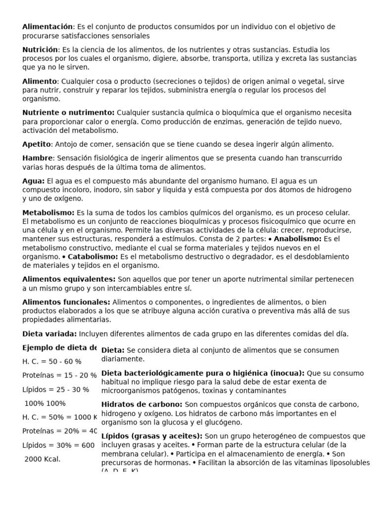 Guia de Nutricion | PDF | Alimentos | Metabolismo
