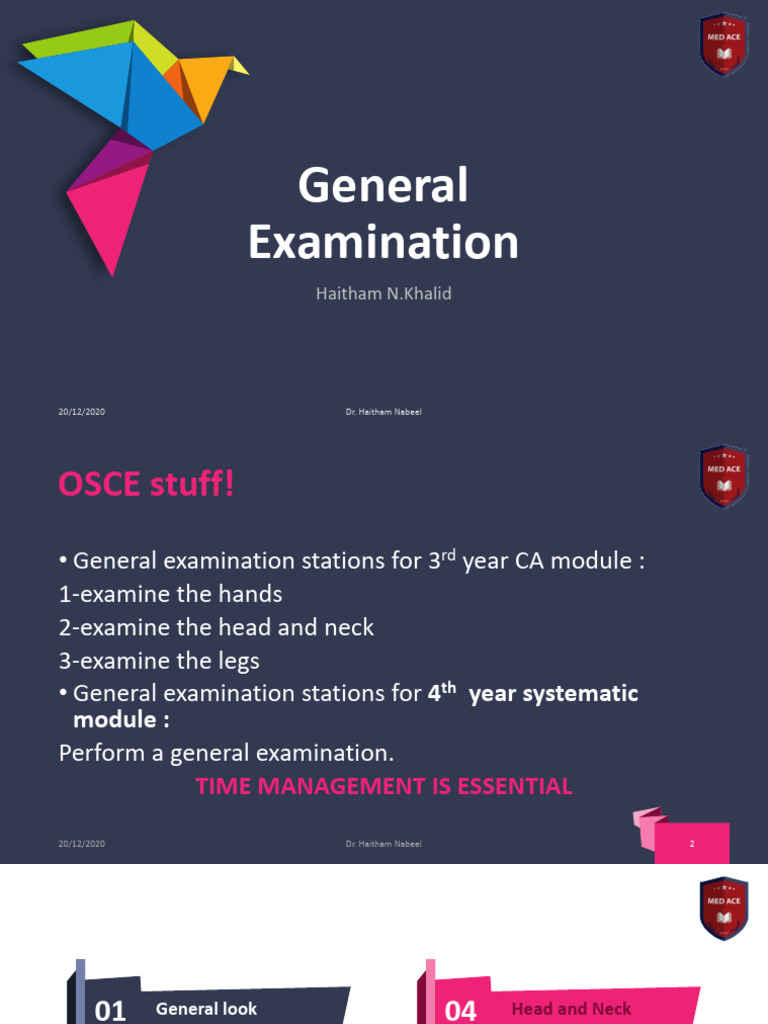 General Examination Overview: Key Points | PDF | Diseases And Disorders ...