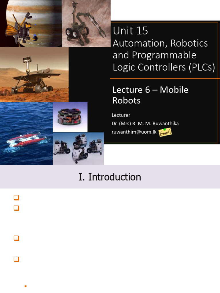 Lecture 6-Mobile Robots | PDF | Steering | Kinematics