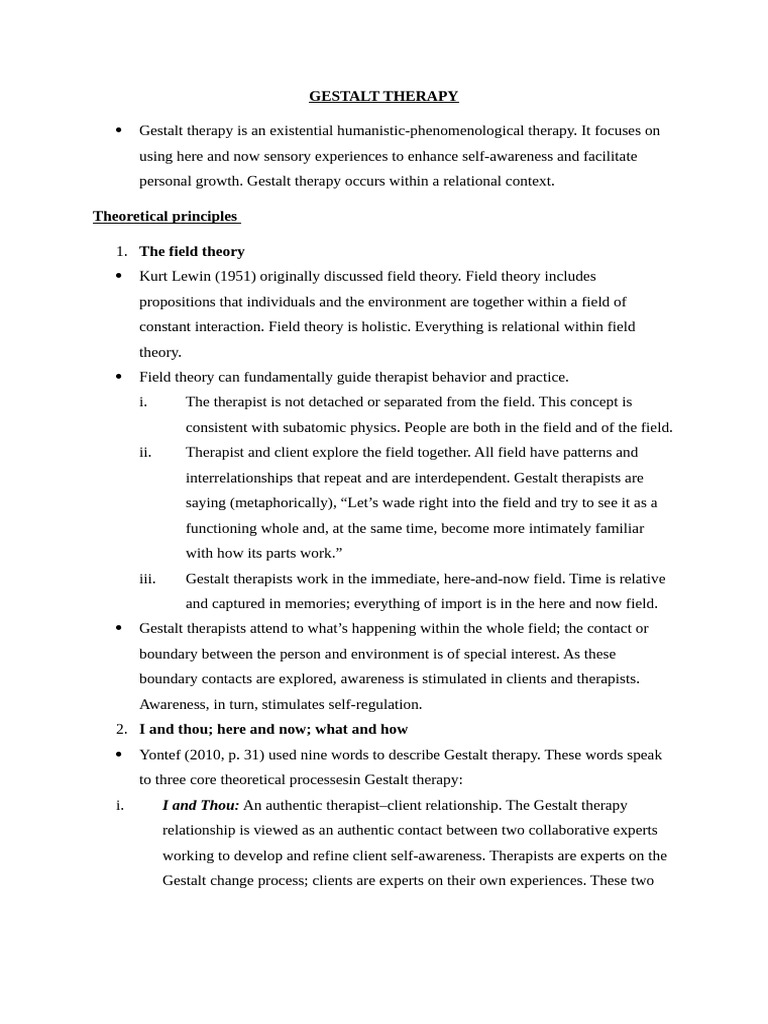 Gestalt Therapy: Trust and Boundaries | PDF | Gestalt Therapy ...