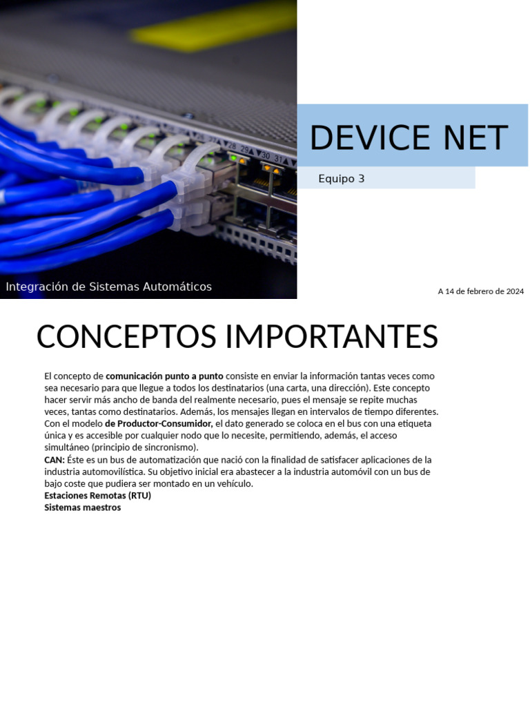 Device Net | PDF | Red de computadoras | Modelo osi