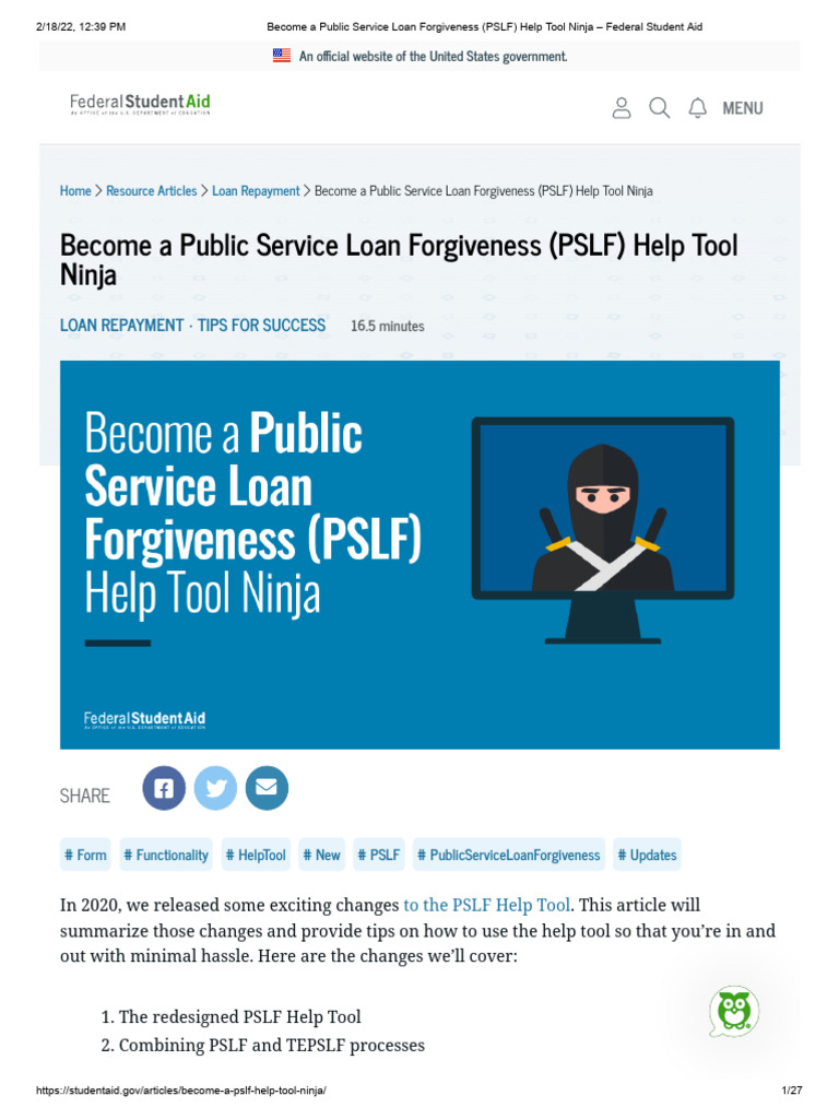 Become A Public Service Loan Forgiveness (PSLF) Help Tool Ninja ...