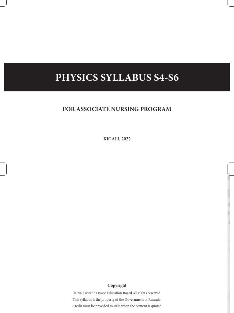 Physics Syllabus S4-S6 | PDF | Educational Assessment | Learning