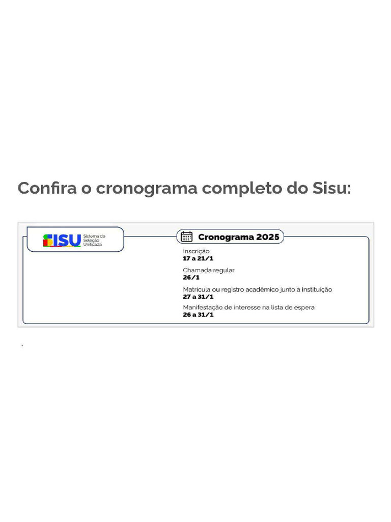 Cronograma SISU | PDF