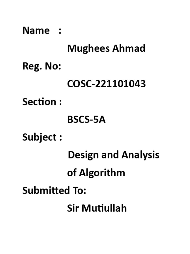 DAA Assignment | PDF | Time Complexity | Computing