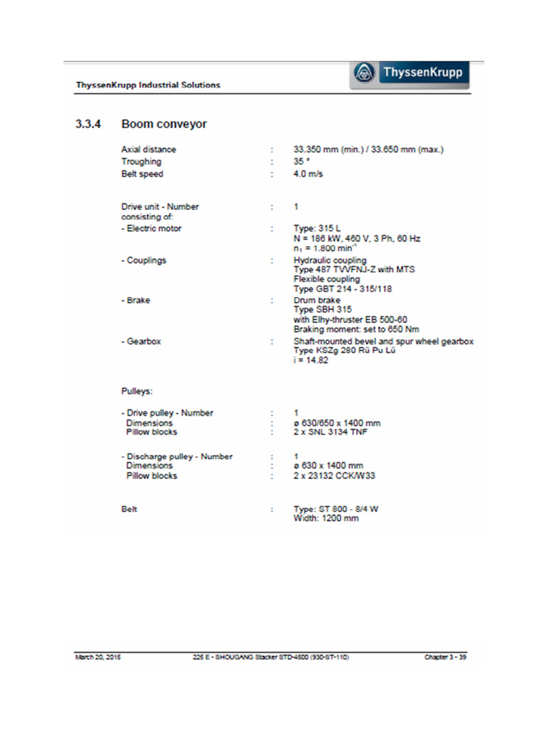 STACKER P6 - Boom conveyor_Stacker 5930-ST-110 | PDF