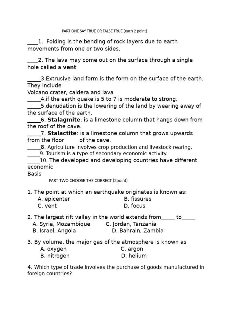 Grade 8th Final Exam | PDF | Taxes | Volcano