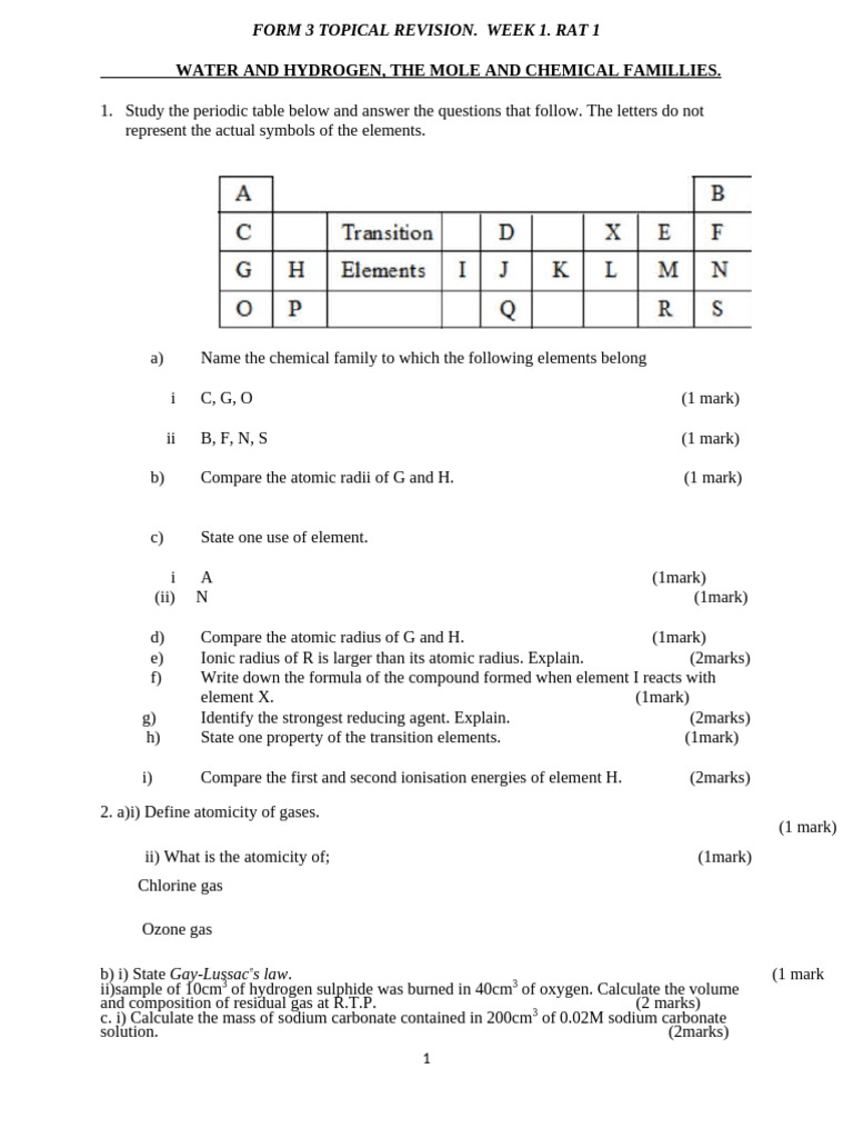 CHEM RAT 1-1 | PDF | Chemical Elements | Gases