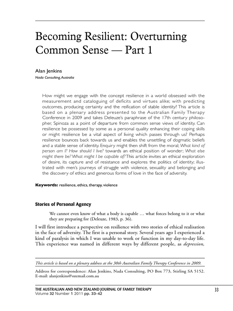 Becoming Resilient Part 1 | PDF | Psychological Resilience | Identity ...
