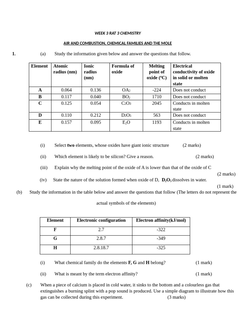 Chemistry Week 3: Air, Combustion, and Mole Concepts | PDF | Corrosion ...