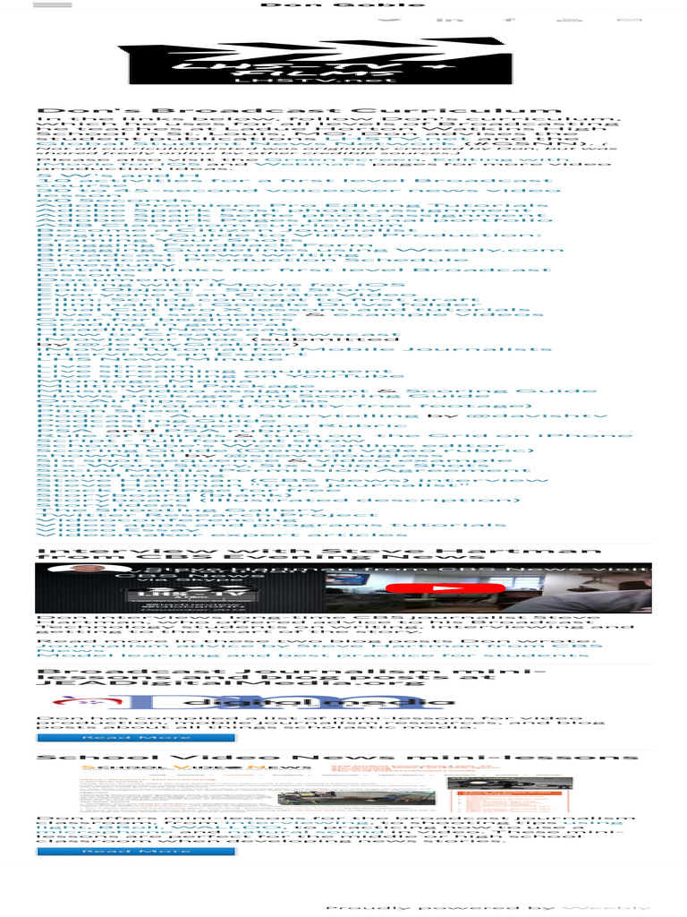 Broadcast Curriculum - Don Goble | PDF | Mass Media | Video