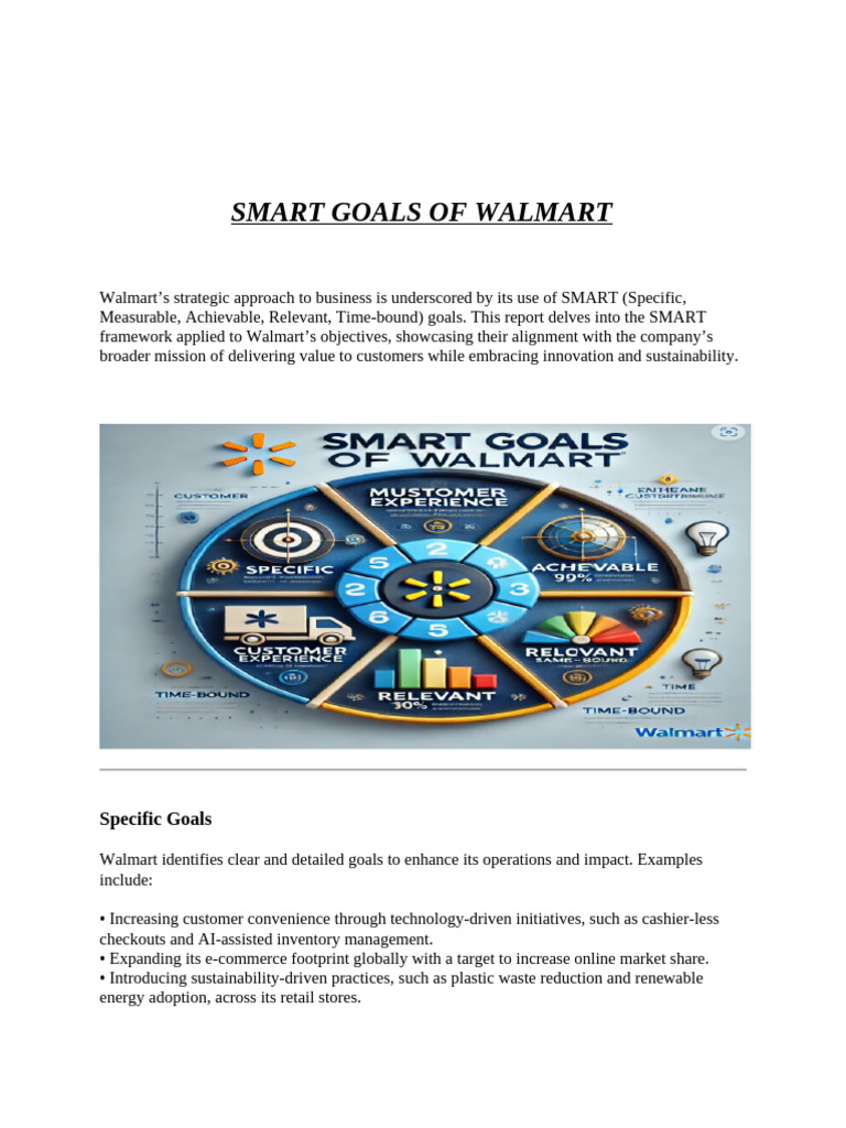 SMART GOALS OF WALMART | PDF | Goal | Walmart