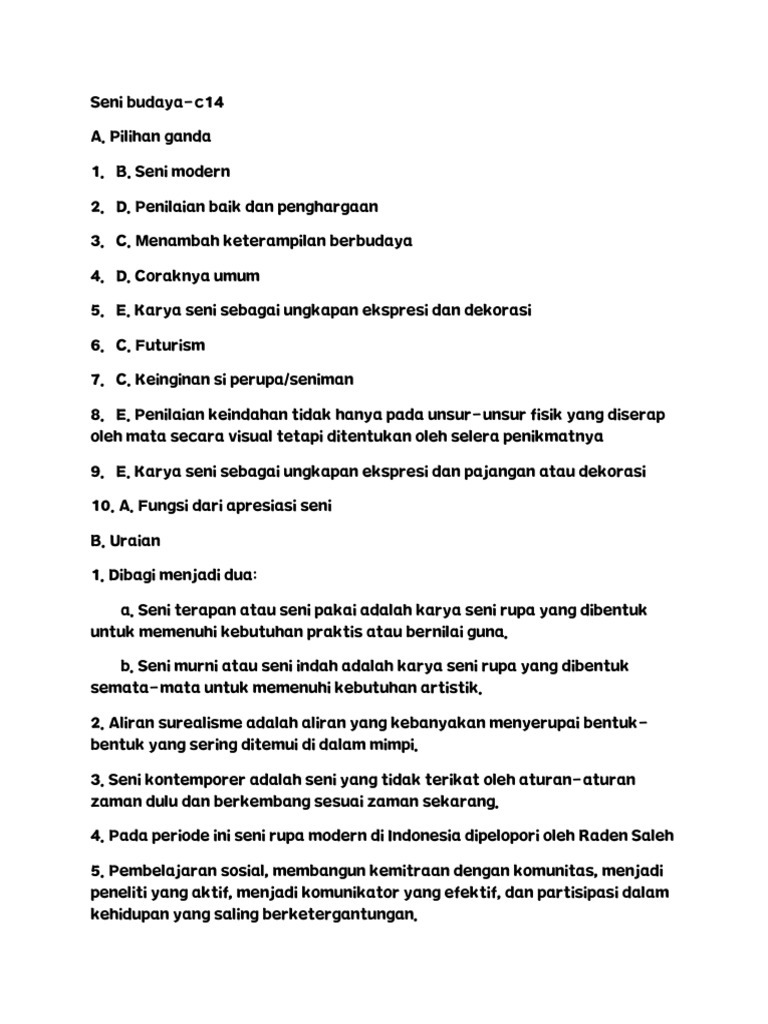 Seni budaya-c14, c15 | PDF