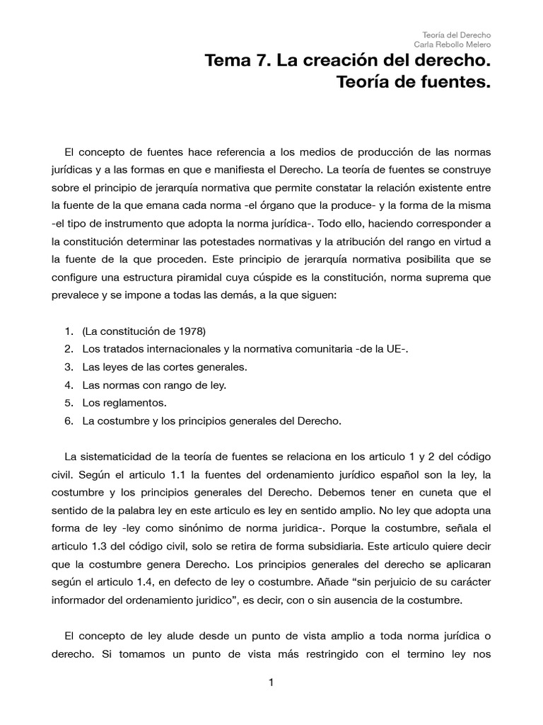T7. Teoria Del Derecho. | PDF | Regulación | Constitución