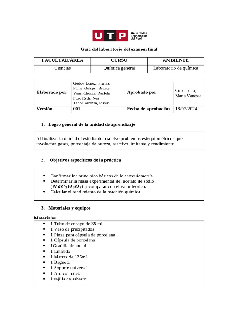 Examen Fin | PDF | Reacciones químicas | Mole (Unidad)