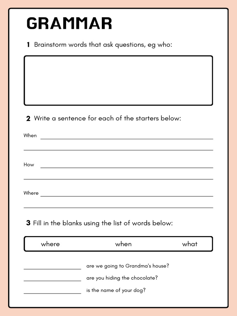 Grammar Question Mark Worksheet | PDF