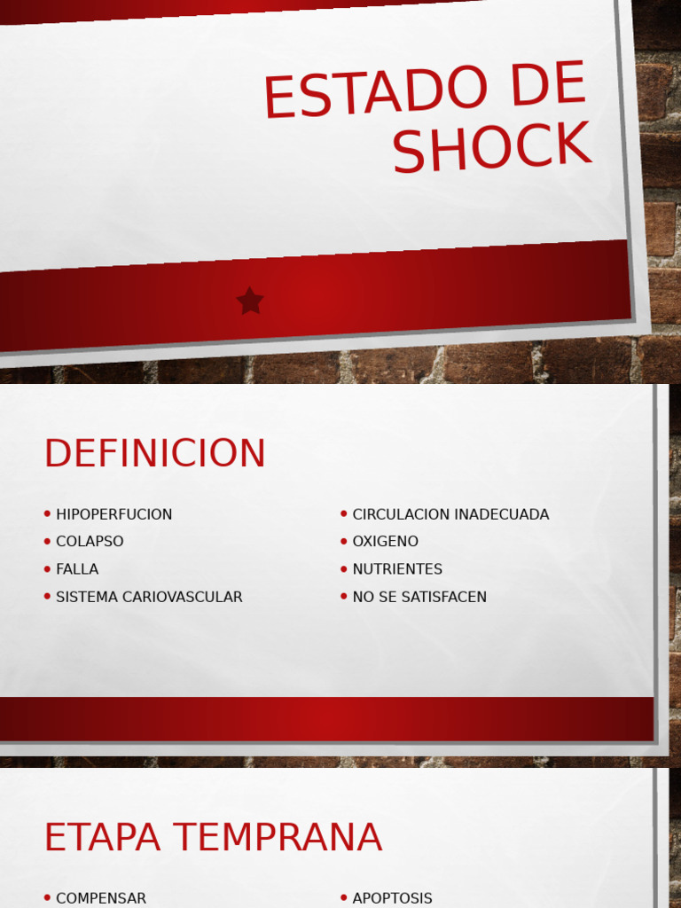 estado de shock | PDF | Choque (circulatorio) | Sistema circulatorio