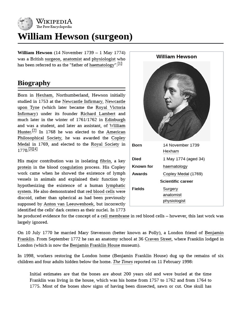William_Hewson_(surgeon) | PDF | Vertebrates | Anatomy